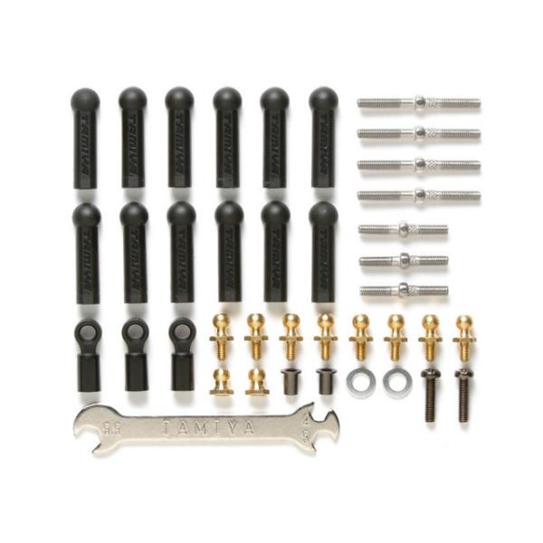 【RCカーの性能アップやセッティングに役立つパーツです】TT-02Bシャーシのキャンバー角やトーインを調整するために必要な全てのターンバックルシャフトをセットしました。フロントアッパーアーム(左右1本ずつ)、リヤアッパーアーム(左右1本ずつ...