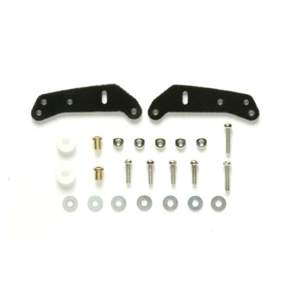 フロントバンパーやリヤステーに装着するFRP製のプレートです。キット標準位置に対して、ローラーの取り付け位置を広げることができ、シャープなコーナリングと高い直進安定性を生み出します。★FRPワイドプレート2枚、830プラベアリング、取り付け...