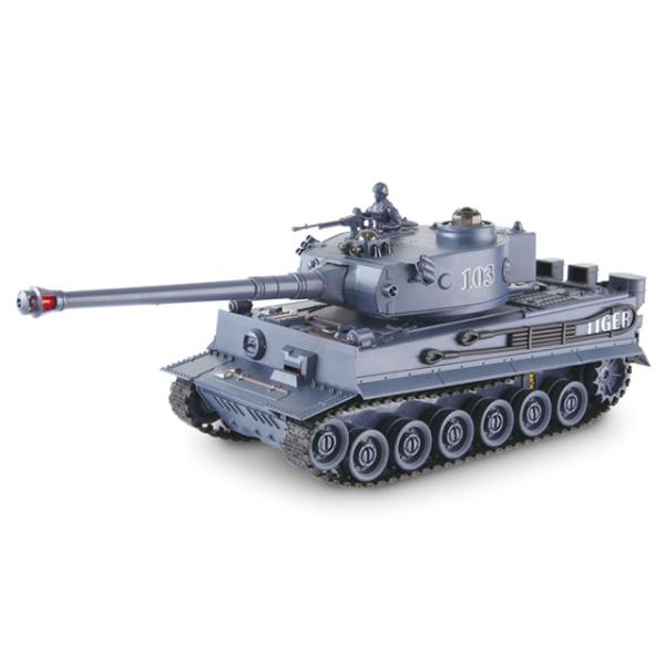 全長約35cmの赤外線バトルシステム搭載ラジコン戦車です。エンジン始動アクション、前進・後退・左右・超信地旋回、旋回砲塔、主砲の砲撃（反動と音と光）、機銃射撃、また大迫力リアルサウンドで、1台でも充実のファンクションです。また2台（同シリー...