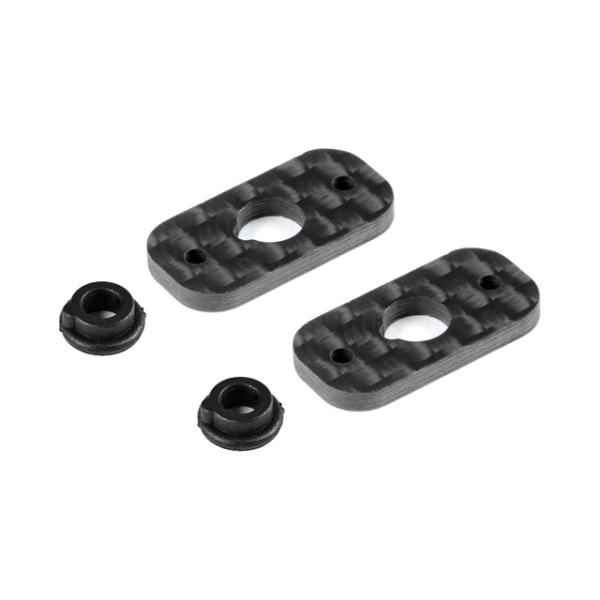 ● Replaces M3 nut for wing fixation● Prolongs bodyshell &amp; rear wing life● High-grade carbon material used● Alu wing ...
