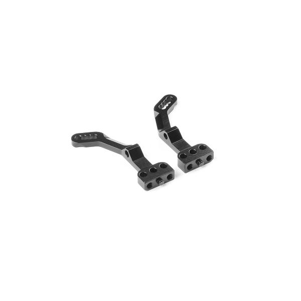 X4 front shock towers that mount individually on both sides of the bulkheads. Connects to both the chassis as well as th...