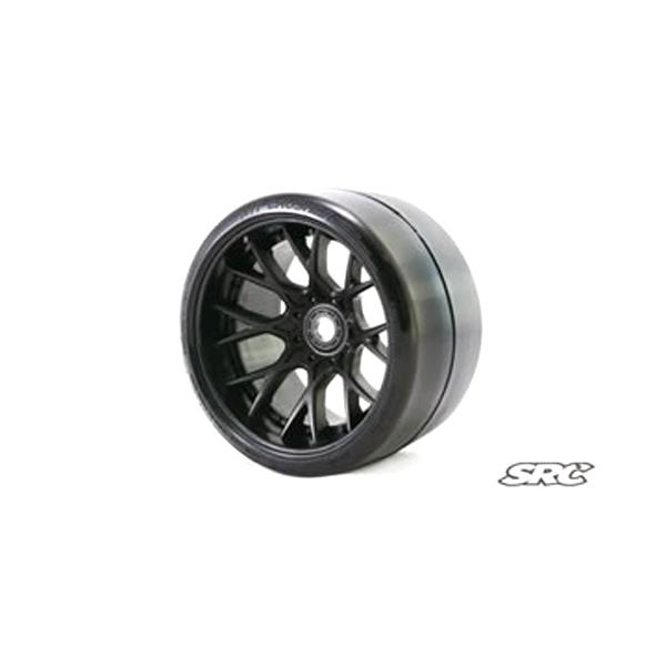 ブラックホイール 接着済 1/4オフセット ２個入オンロード用専用コンパウンド採用注：写真は1/2オフセットホイールとなります。