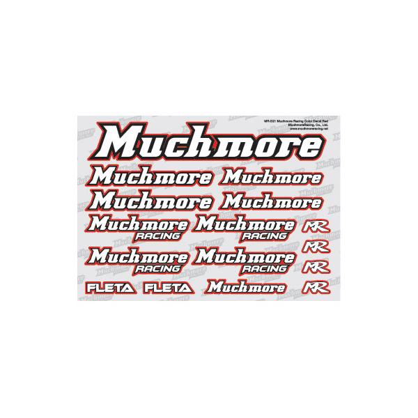 Muchmore Racing　ロゴデカールは、製造時にカットラインを入れてあるので煩わしいカット作業が不要です。台紙から剥がしてボディに貼るだけで、トップドライバーやワークスカーのようにカラーリングとマッチした美しいボディに仕上がります。...