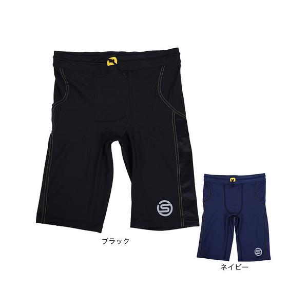 スキンズ SKINS スーパースポーツゼビオ ゼビオ Super Sports XEBIO マルチウエア 5分丈ボトム 5分丈パンツ Men's Mens メンズ めんず 男性 黒 ブラック スポーツウェア トレーニングウェア ランニング ...