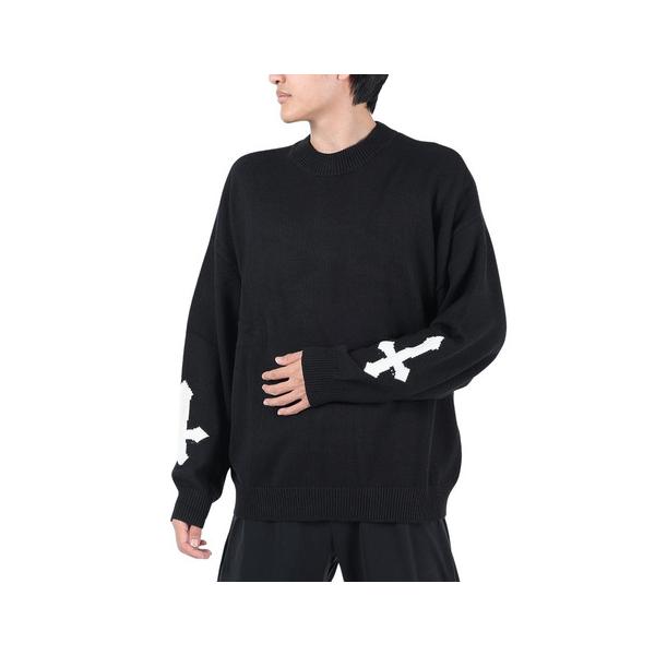 ウェイステッドパリス WASTED PARIS スーパースポーツゼビオ ゼビオ Super Sports XEBIO スポーツカジュアル ニット Men's Mens メンズ めんず 男性 トップス 黒 ブラック  通勤 普段着 おでかけ ...