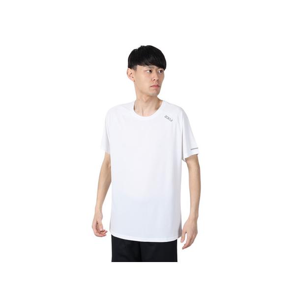 ツー・タイムズ・ユー ツータイムズユー 2XU スーパースポーツゼビオ ゼビオ Super Sports XEBIO ランニング ランニングシャツ Men's Mens メンズ めんず 男性 半袖Tシャツ 軽量 通気性 ワンポイント ホワイ...