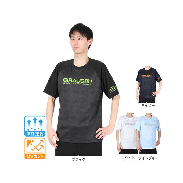 ジローム GIRAUDM スーパースポーツゼビオ ゼビオ Super Sports XEBIO スポーツカットソー 半袖Tシャツ Men's Mens メンズ めんず 男性 スポーツアパレル スポーツウェア トップス 黒 ブラック DRYP...
