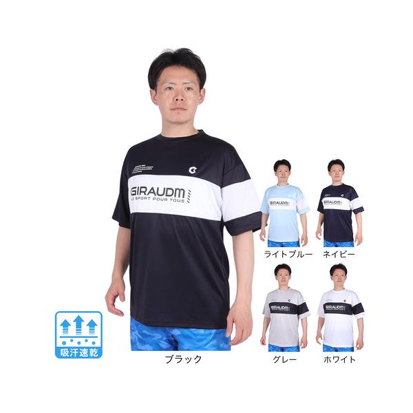 ジローム GIRAUDM スーパースポーツゼビオ ゼビオ Super Sports XEBIO スポーツカットソー 半袖Tシャツ Men's Mens メンズ めんず 男性 スポーツアパレル スポーツウェア トップス 黒 ブラック 父の日2...