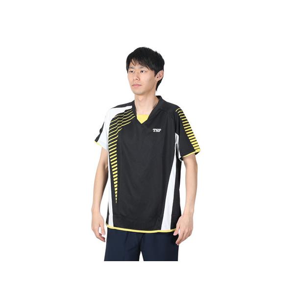 ティーエスピー TSP スーパースポーツゼビオ ゼビオ Super Sports XEBIO 卓球 卓球ウエア ウェア Tシャツ アスレ最安挑戦 スポーツウェア 半袖 トップス 10857880501 030465 0025 ブラック×イエ...