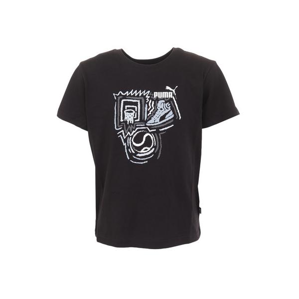 プーマ PUMA スーパースポーツゼビオ ゼビオ Super Sports XEBIO スポーツカットソー 半袖Tシャツ Junior ジュニア じゅにあ 子供 JR スポーツアパレル スポーツウェア トップス 黒 ブラック kid2409...