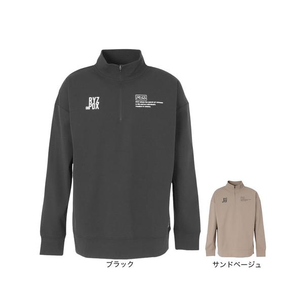 2025年秋冬モデル 2025fwmodel ライズ RYZ スーパースポーツゼビオ ゼビオ Super Sports XEBIO アクションウエア スウェットシャツ Men's Mens メンズ めんず 男性 トップス 黒 ブラック 防寒...