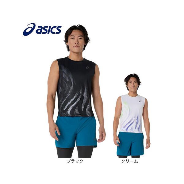 アシックス ASICS スーパースポーツゼビオ ゼビオ Super Sports XEBIO ランニング ランニングシャツ Men's Mens メンズ めんず 男性 黒 ブラック 部活 クラブ 普段着 タンクトップ マラソン ジョギング ...