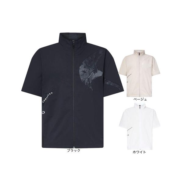 オークリー OAKLEY スーパースポーツゼビオ ゼビオ Super Sports XEBIO ウォームアップ 布帛ウォームアップシャツ Men's Mens メンズ めんず 男性 スポーツアパレル スポーツウェア 半袖 トップス 黒 ブラ...
