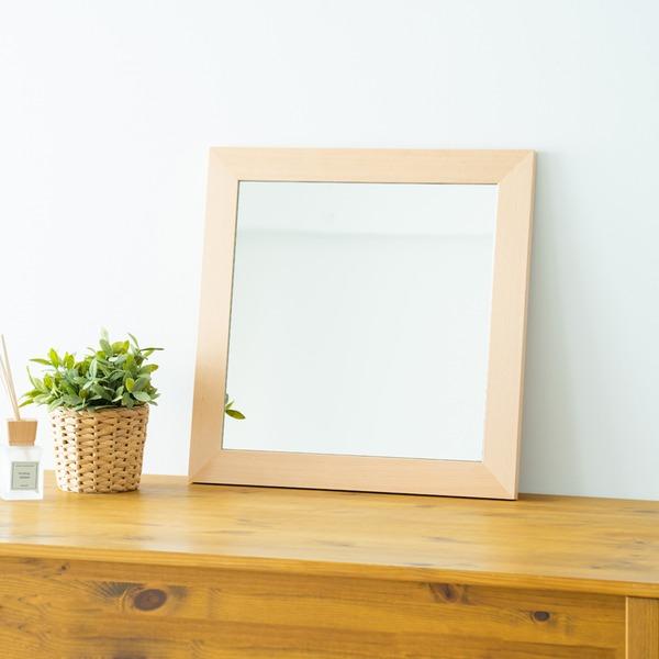 【商品名】 幅広枠正方形ウォールミラー(50)(ナチュラル) 天然木 姿見鏡 ワイド 高級感 木製 飛散防止加工 壁掛け 北欧風 ヴィンテージ 韓国インテリア 玄関 トイレ 洗面 日本製 完成品 NK-31 【ジャンル・特徴】 ウォールミラ...
