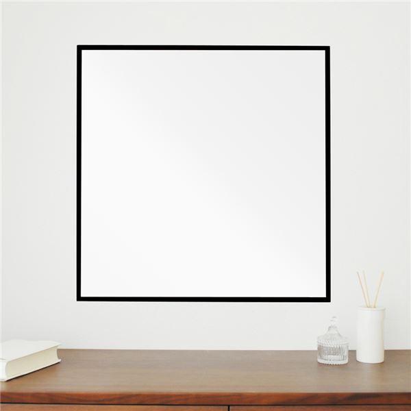 【商品名】 細枠正方形ウォールミラー幅60cm (ブラック/黒) 天然木 鏡 スリム 高級感 木製 飛散防止加工 壁掛け オシャレ 北欧風 玄関 トイレ 洗面 日本製 完成品 NK-10 【ジャンル・特徴】 ウォールミラー ウォール ミラー...