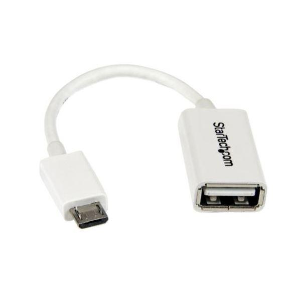 【商品名】 （まとめ） StarTech.com microUSB OTG変換アダプタ 12cm USB A（メス）-USB MicroB（オス） ホワイトUUSBOTGW 1個 【×2セット】