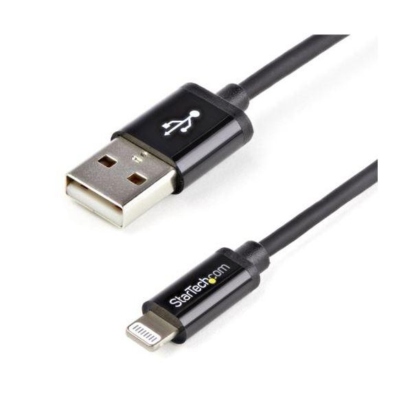 【商品名】 StarTech.com Lightning-USBケーブル 1m 8ピン（オス）-USB A（オス） ブラック USBLT1MB1本
