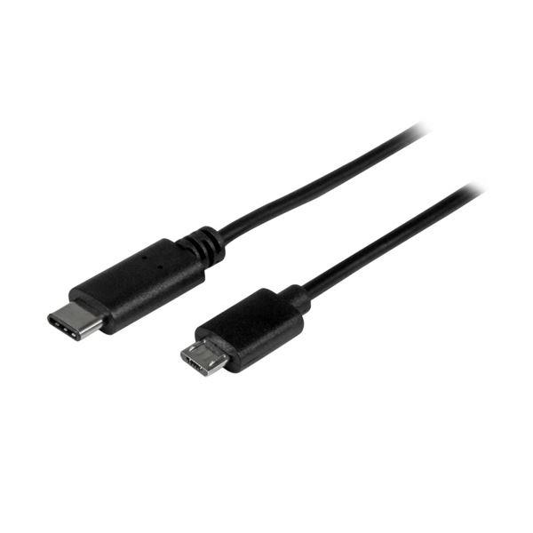 【商品名】 （まとめ） StarTech.com USB2.0ケーブル USB Micro-B オス（5ピン）-USB Type-C オス（24ピン）ブラック 1m USB2CUB1M 1本 【×3セット】
