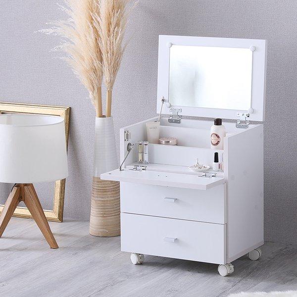 【商品名】 大容量コスメワゴン（組立品） ホワイト  [ SH-05-47808 ]