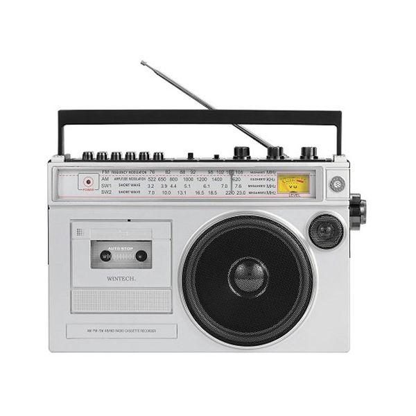 【商品名】 WINTECH 大型モノラルラジカセ 大型スピーカー搭載 昔懐かしいデザイン MicroSDカード/USB端子搭載 シルバー SCT-MB300 【ジャンル・特徴】 大型スピーカー搭載のモノラルラジカセ [ SCT-MB300 ]