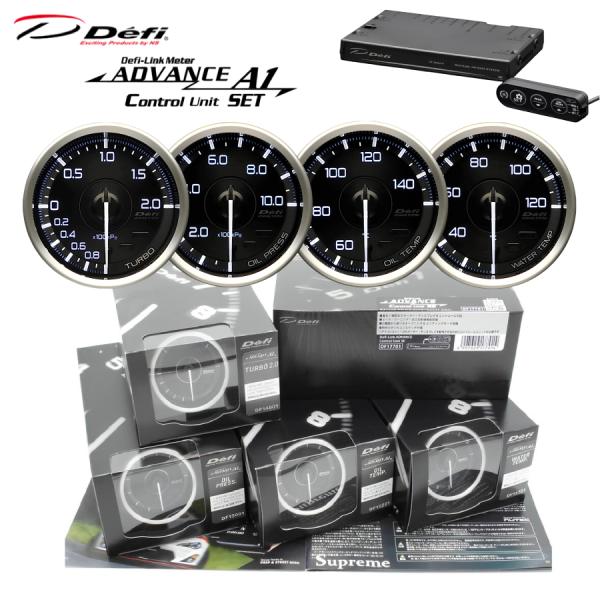 Defi　ADVANCE　A1　（60Φ)ターボ計（2.0K)&amp;水温計&amp;油温計&amp;油圧計&amp; モデル アドバンスコントロールユニットSE  DF17701(センサーはメーターに付属しております。)ADVANCE ...