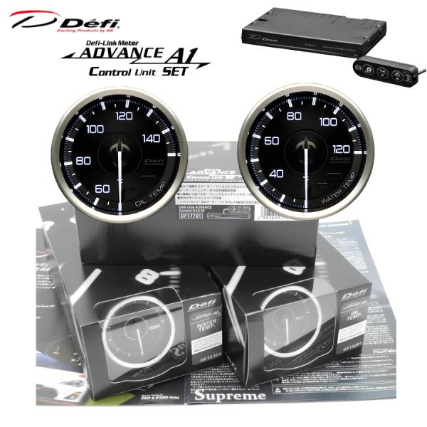 Defi　ADVANCE　A1　（60Φ)水温計&amp;油温計&amp; アドバンスコントロールユニットSE  DF17701(センサーはメーターに付属しております。)ADVANCE A1は低反射加工を施したガラスや、ヘアラインや凸形状の...
