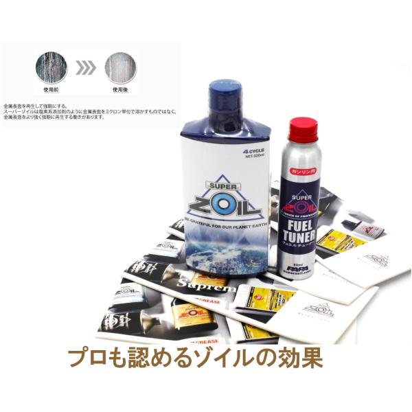 スーパーゾイル エコ　４サイクル 320ml ＆　スーパーゾイル　フュエルチューナー８０ｍｌ（ガソリン) ※PAPA　CORPORATIONの正規商品です。※４サイクルエンジン対応になります。※商品は新品未使用品、ラミネートパックされた商品...