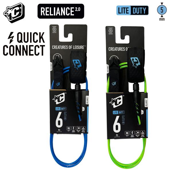 CREATURES OF LEISURE クリエーチャーオブレジャー リーシュコード RELIANCE 2.0 LITE DUTY 6"  LITE DUTY は、太さ5mmの超軽量リーシュです。小波用として最適です。 ※大きめの波では使用...