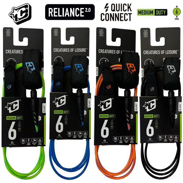 CREATURES OF LEISURE クリエーチャーオブレジャー リーシュコード RELIANCE 2.0 MEDIUM DUTY 6" シュートボード用MIDIUM DUTYは 太さ6mmの強くて軽量リーシュです。小波から中波用として...