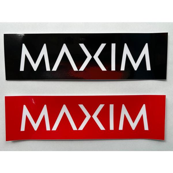 MAXIM（マキシム）NEWロゴステッカーサイズ：横(220mm) X 縦(60mm) カラー：BLACK/WHITE ・ RED/WHITE■画像はモニター環境などにより実際の色合いと若干違って見える場合があります事を予めご了承下さい。■...