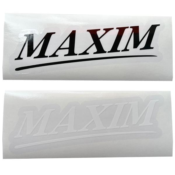 MAXIM（マキシム）NEWロゴステッカー※余白を残してカットするハーフカット仕様。サイズ：横(220mm) カラー：BLACK・WHITE■画像はモニター環境などにより実際の色合いと若干違って見える場合があります事を予めご了承下さい。■ゆ...