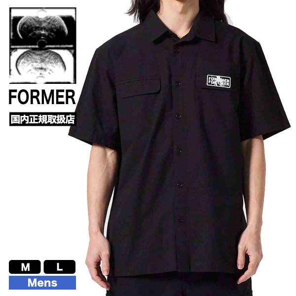 【国内正規取扱店】FORMER|フォーマーSPLINTER WORK SHIRTメンズ 半袖シャツ【FSH-25207】・フォーマー ヴィヴィアン シャツフィット・PUレザートリム ・ダブルチェストウェルトフラップポケット・プレミアムコット...