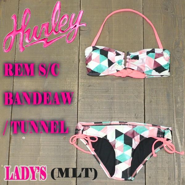 HURLEY/ハーレーレディース用 BIKINI/ビキニ　女性用水着REM S/C BANDEAU/TUNNEL新しいビキニが入荷しました！肩紐は取り外し可能♪人気のBANDEAU.！素材：83％ポリエステル17％スパンデックスカラー:ML...