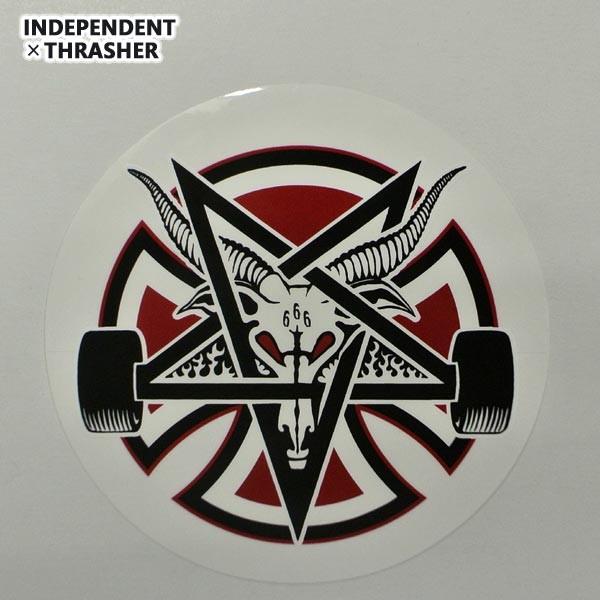 INDEPENDENT/インデペンデントTHRASHER/スラッシャー　コラボSTICKER/ステッカーTHRASHER PENTAGRAM CLEAR MYLAR STICKER約12.5cmINDEPENDENTとTHRASHERのコラ...