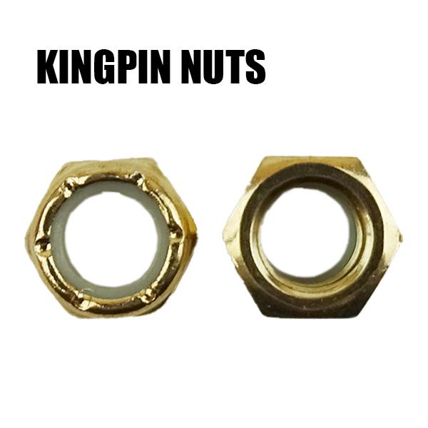 SURFING WORLD ORIGINALサーフィンワールド オリジナル【KINGPIN NUTS/キングピンナット】GOLD/ゴールド2個（トラック2個分/スケートボード1台分）キングピンは付いておりません、ナットのみになります劣化や無...