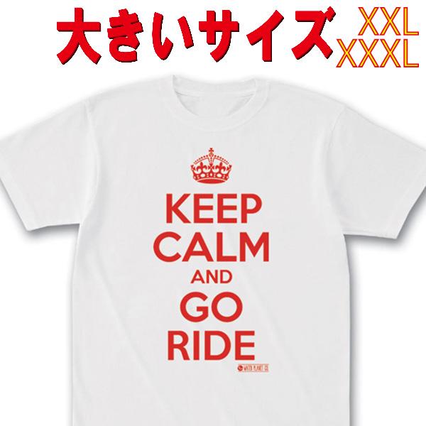 メール便 送料無料!!SURFING WORLD/サーフィンワールド大きいサイズ♪オリジナル プリントＴシャツ【KEEP CALM AND GO RIDE】フロントプリント S/S WHITE TEE 半袖Ｔシャツ カラー WHITE最新の...