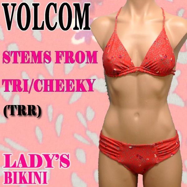 VOLCOM/ボルコムレディース用水着　ＢＩＫＩＮＩ/ビキニSTEMS FROMTRI/CHEEKYVOLCOMから新作のBIKINIが入荷！！パッドはありません。素材：85％ナイロン、15％ポリウレタンカラー:TRR（RED）サイズスペッ...