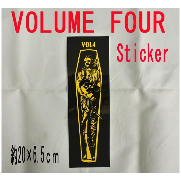 VOL4/VOLUME FOUR/ボリュームフォーSTICKER/ステッカーLOGO STICKERBLACK/YELLOW約20cm×6.5cm板にボードに車に！カスタムにどんどん使ってください！*必ずお読みください*クリックポスト対応商...