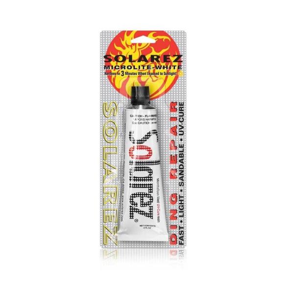 SOLAREZ MICROLITE-WHITE MINIソーラーレズマイクロホワイトミニ《紫外線で硬化する簡易修理剤パウダーフィラー配合》軽く白く直したい大きいキズに！超軽量フィラーを配合しているので、すばやく白くきれいに軽量に仕上げます。...