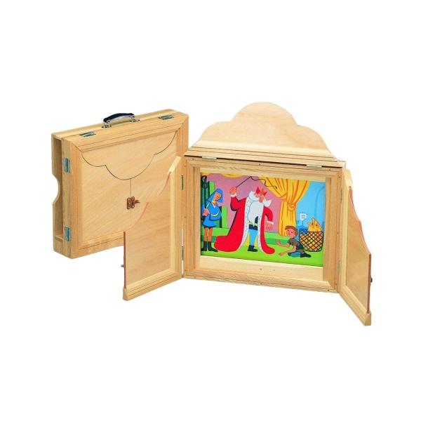 小型の紙芝居舞台です。標準的な紙芝居(B4判 約26.5cm×38cm)用です。定価 : 43890円商品番号 : 105231乳幼児/紙芝居舞台