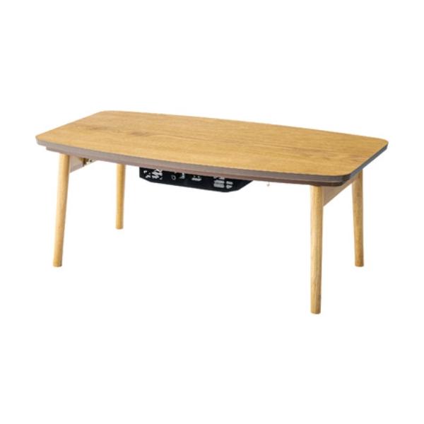 カラー：ナチュラルサイズ：W90×D50×H36スペック：天然木化粧繊維板(オーク) ウレタン塗装 天然木(ラバーウッド) 石英管ヒーター300W(MS-303H) 中間スイッチ 天板重量:約5.5kg原産地：ベトナム