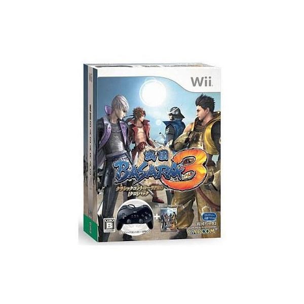 商品名：中古Wiiソフト 戦国BASARA3 BASARA 3クラシックコントローラPRO【クロ】パックused0130_game