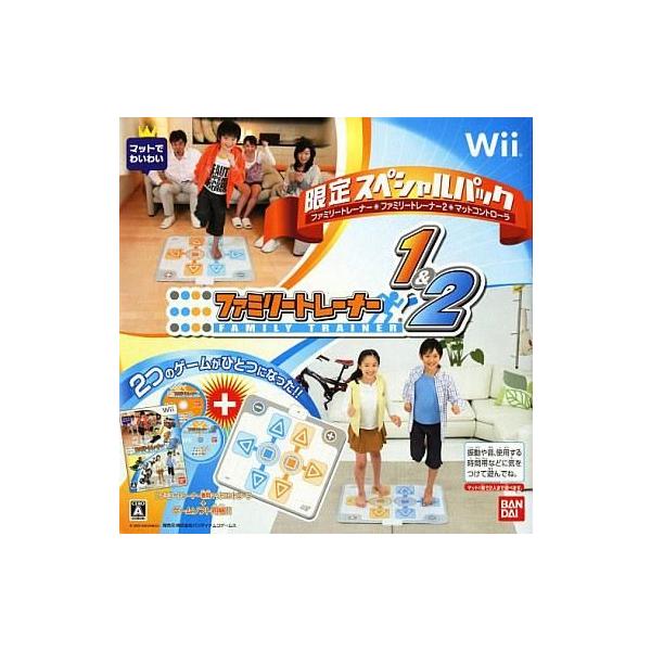 商品名：中古Wiiハード ファミリートレーナー1＆2大自然からストリートまで多彩なスポーツを存分に楽しめる!専用のマットコントローラを使用して、さまざまなアトラクションやスポーツを体験することができる『ファミリートレーナー』の続編です。1枚...