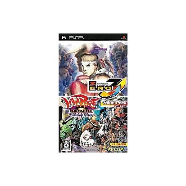 商品名：中古PSPソフト ストリートファイターZERO3↑↑ + ヴァンパイア クロニクル ザ カオス タワー バリューセットCPCS-01043used0130_game