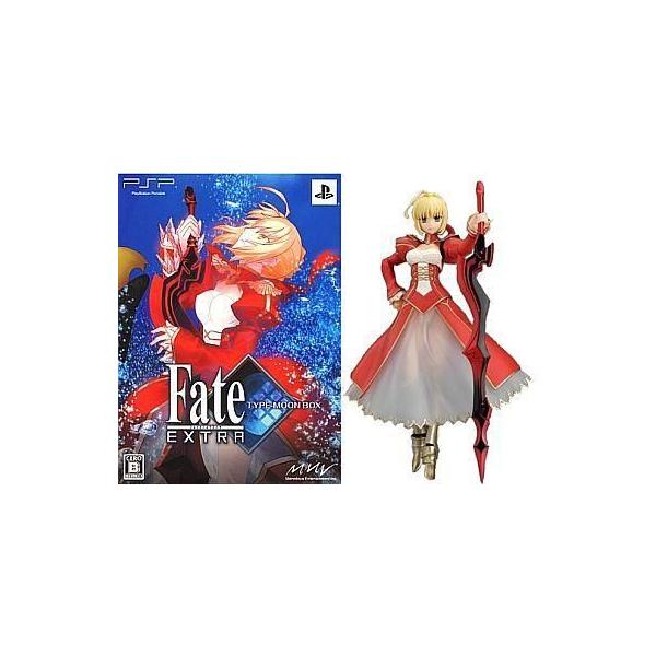 商品名：中古PSPソフト Fate EXTRA タイプムーンボックス[限定版]ULJS-00253■同梱内容■・PSPソフト「フェイス/エクストラ」（通常版）・figma セイバーエクストラ・イラスト集「フェイト/エクストラ ビジュアルワー...