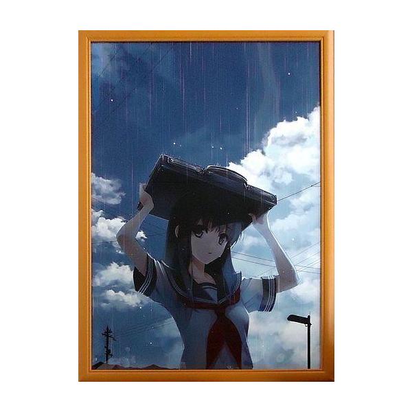 商品名：中古原画イラストボード ≪イラスト画集≫ 付属品付)深崎暮人 複製原画「Summer Rain」 (絵師100人展 02)額装複製原画1枚仕様イベント「絵師100人展 02」にて販売された複製原画になります。サイズ：縦：773mm×...