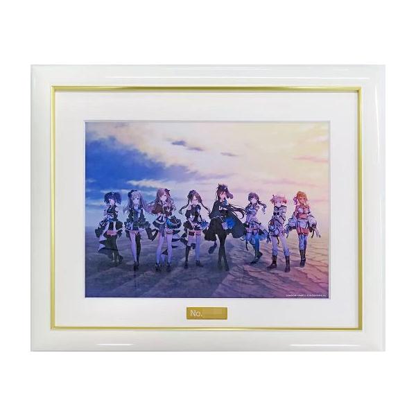 商品名：中古原画イラストボード 付属品付)THE IDOLM＠STER SHINY COLORS 4thLIVE 空は澄み、今を越えて。公式キャラファイングラフ A複製原画1枚仕様/額付き/紐付きサイズ横：425mm×縦：338mm(額装含...
