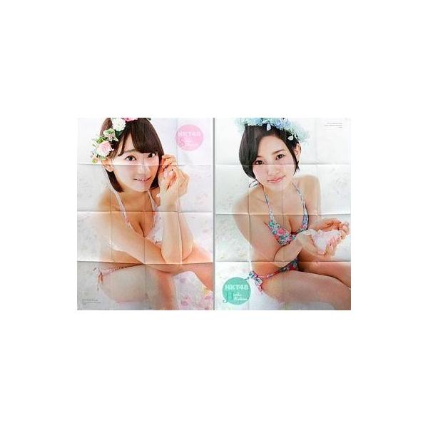 商品名：中古ポスター(女性) BIG＆リバーシブルWヒロインポスター(16頁折り) 宮脇咲良＆兒玉遥(HKT48) ヤングアニマル 2015年No.10付録商品解説■こちらはヤングアニマル 2015年No.10付録のBIG＆リバーシブルWヒ...