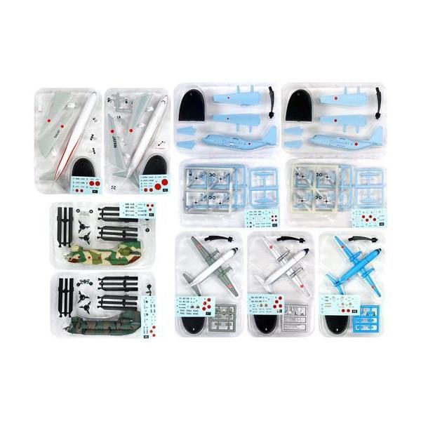 商品名：中古食玩 プラモデル 全9種セット 「日本の輸送機コレクション」商品解説■自衛隊で使用されている、要人・物資・戦術輸送に活躍する航空輸送機にスポットをあてたコレクション。チヌークやC-130はもちろんのこと、2019年から就航予定の...