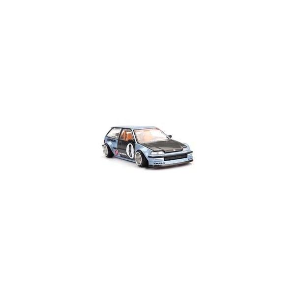 商品名：新品ミニカー 1/64 Honda シビック EF Kaido Roulette V1(左ハンドル) 「ミニGTシリーズ」 [KHMG179]KHMG179商品解説■日系アメリカ人カスタムカー・デザイナー、JUN IMAI(ジュン・...